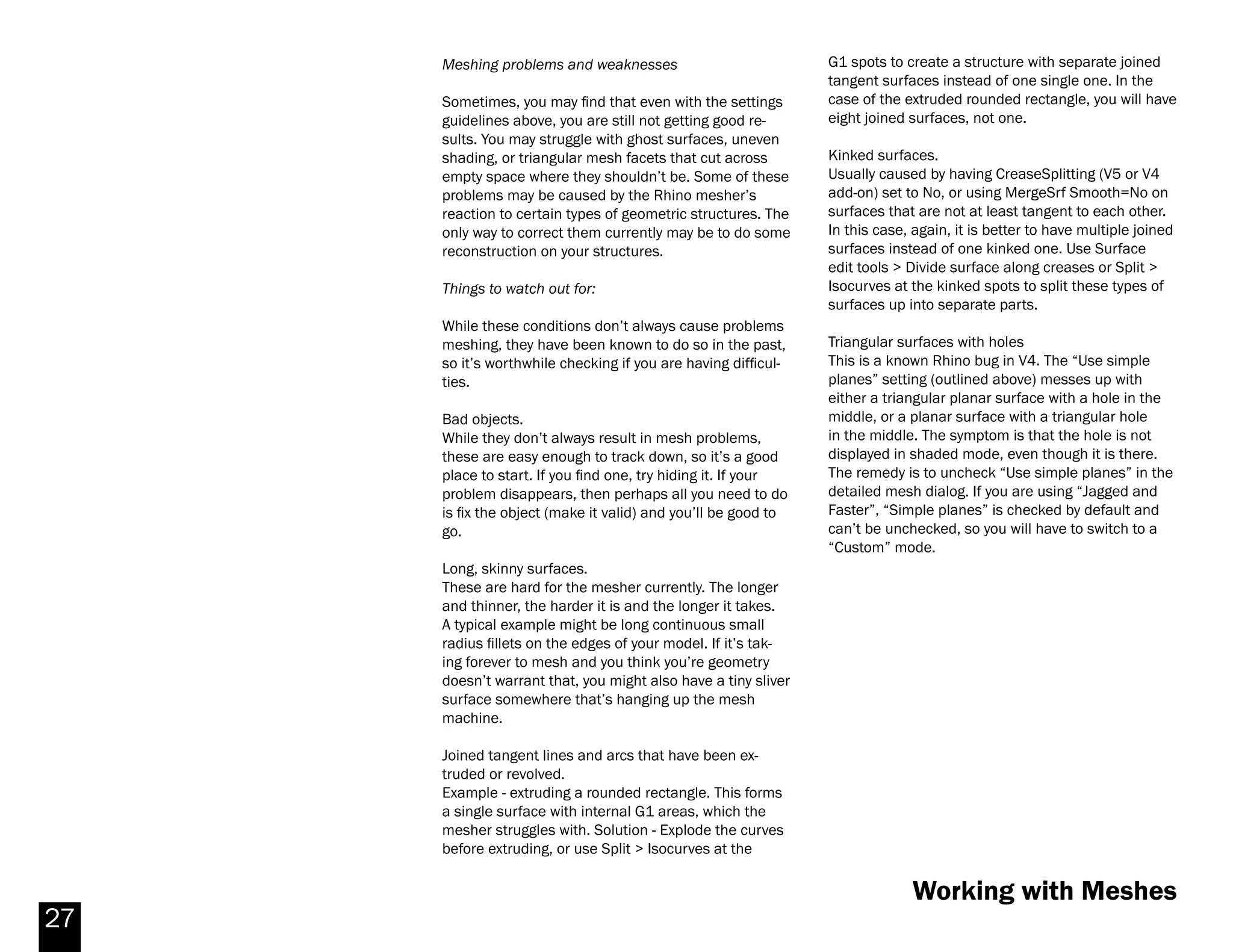 Rhino Working with Meshes | PDF