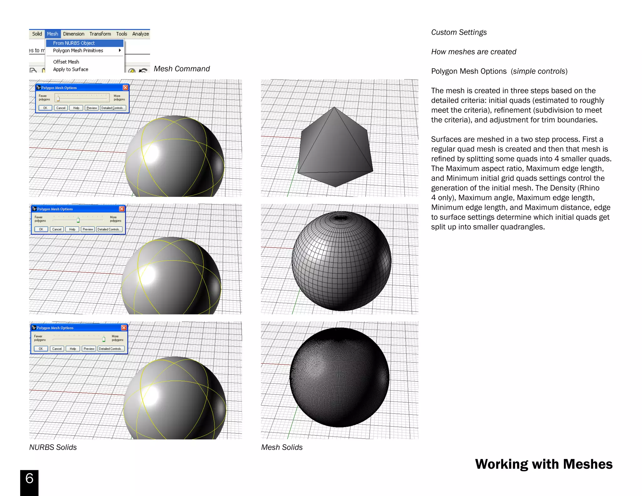 Rhino Working with Meshes | PDF