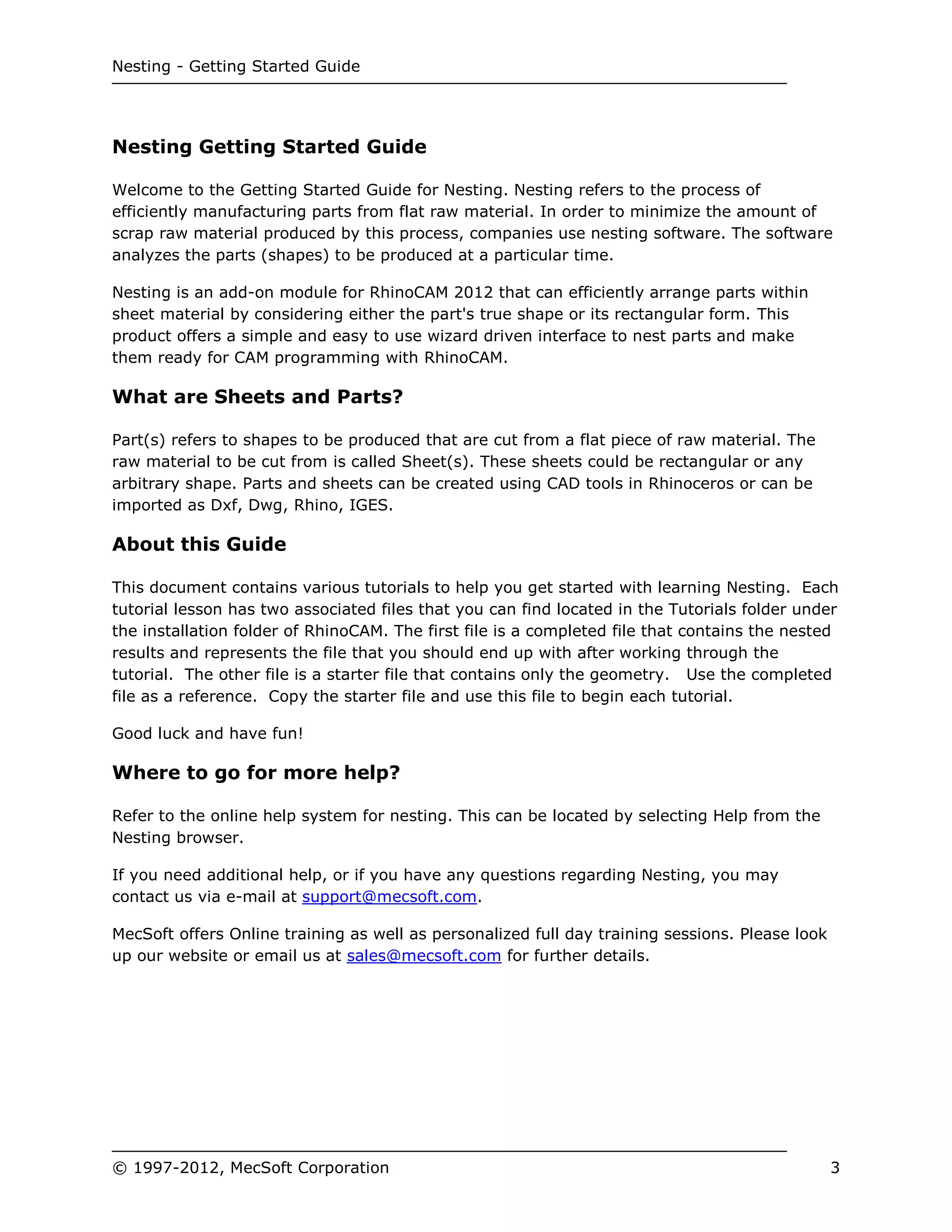 Rhino cam nesting_gettingstartedguide | PDF | Computing | Technology & Computing