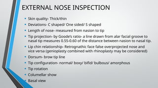 Rhinoplasty pre op preparation and patient selection. | PPTX