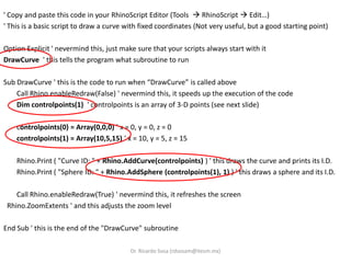 Rhino script 101 creativity | PPTX | 3-D Graphics | Computer Software and Applications