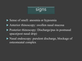 Rhinosinusitis(acute,chronic,fungal) ENT | PPTX