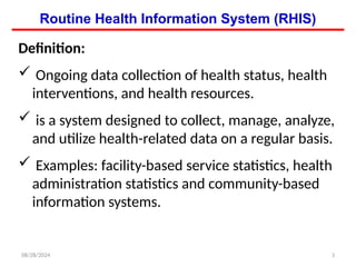 Routine health information system in health care | PPTX