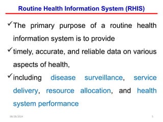 Routine health information system in health care | PPTX