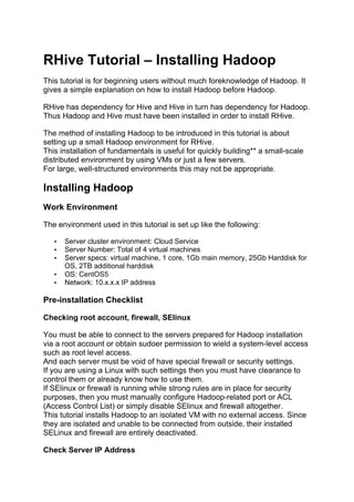 R hive tutorial supplement 1 - Installing Hadoop | PDF