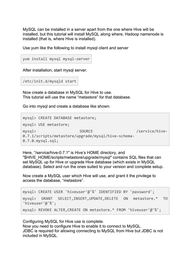 R hive tutorial supplement 2 - Installing Hive | PDF