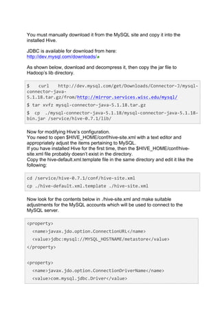 R hive tutorial supplement 2 - Installing Hive | PDF