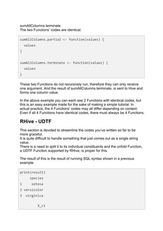 R hive tutorial - udf, udaf, udtf functions | PDF