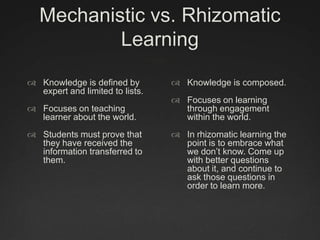 Rhizomatic Learning | PPTX