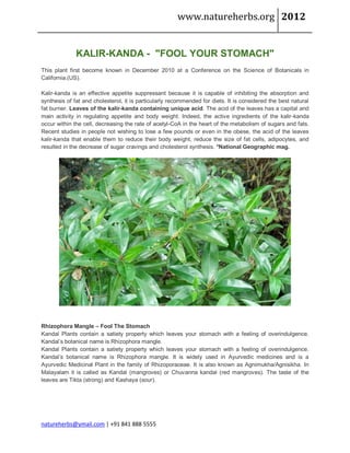 Rhizophora mangle fool your stomach | PDF | Nutrition | Healthy Living