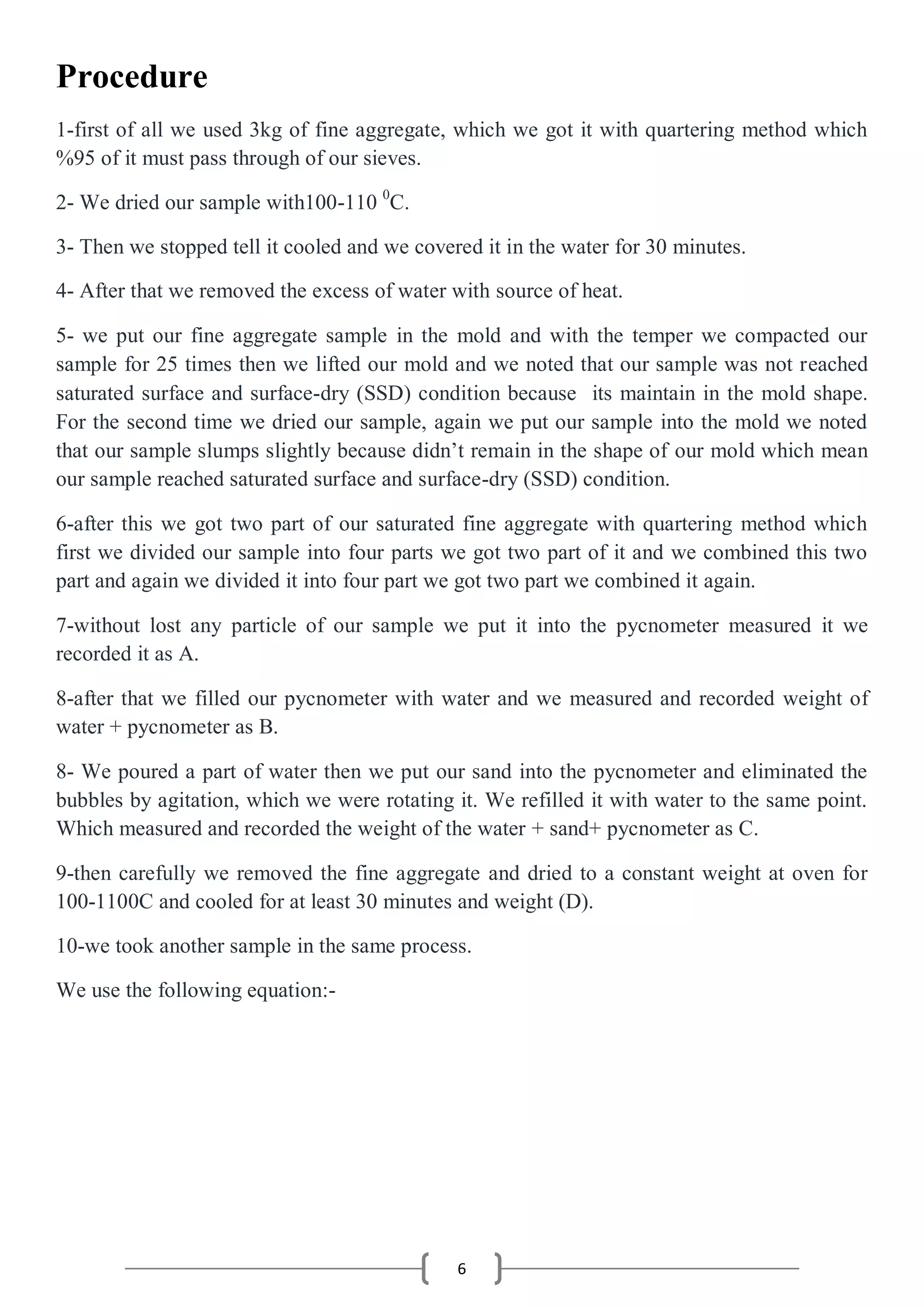 Specific gravity and absorption of fine aggregate | PDF