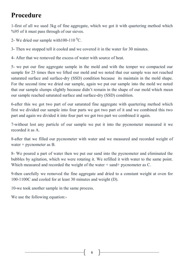 Specific Gravity And Absorption Of Fine Aggregate Pdf Chemistry