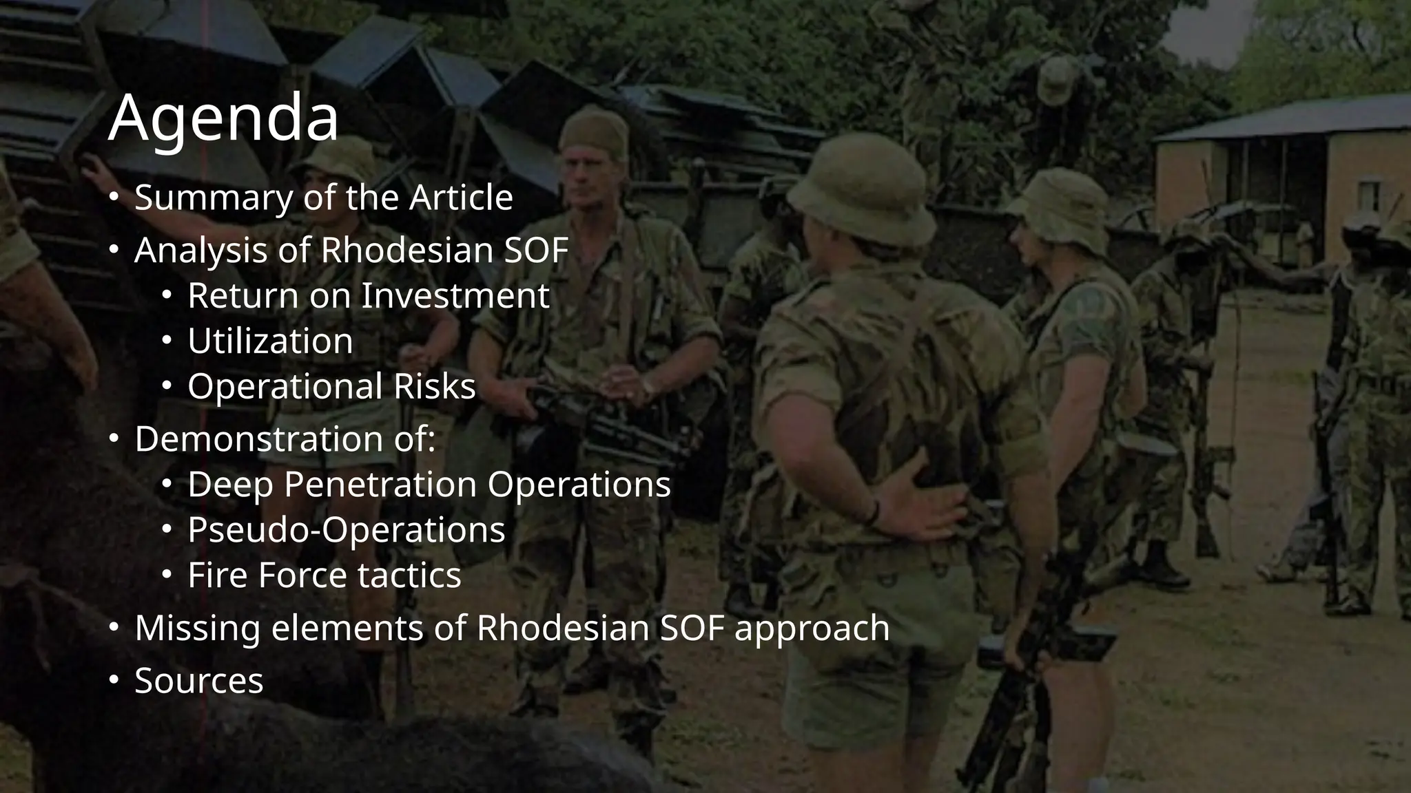 Rhodesian Bush War irregular warfare presentation | PPTX