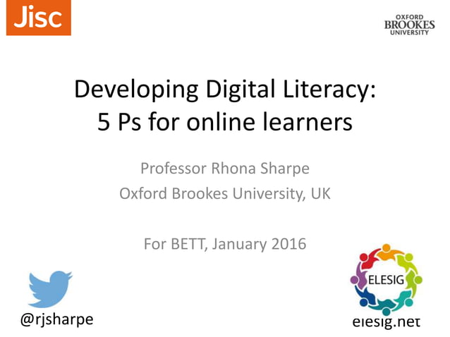 Developing Digital Literacy: 5 Ps for online learning | PPT