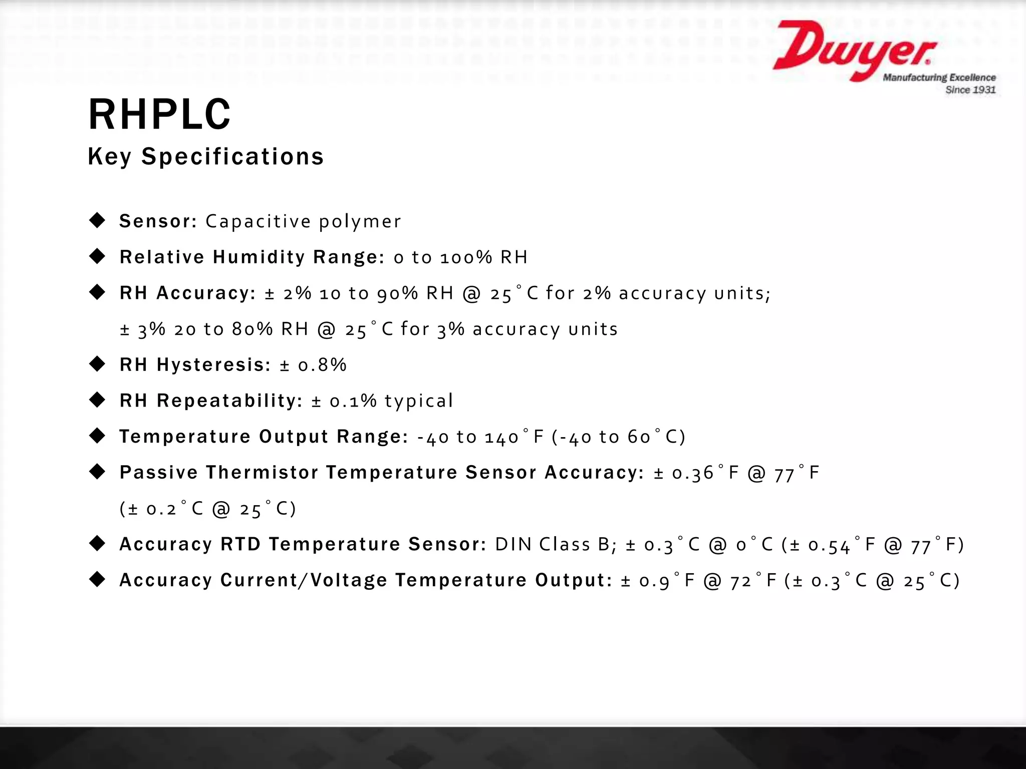 Series RHPLC Wall Mount Humidity/Temperature Transmitter | PPTX ...