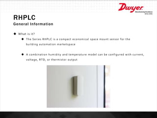 Series RHPLC Wall Mount Humidity/Temperature Transmitter | PPTX ...