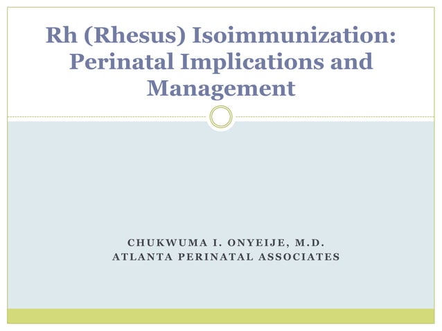 Rh Rhesus Isoimmunization | PPTX