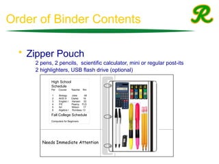 Basic Understanding Organizing Your Binder | PPTX