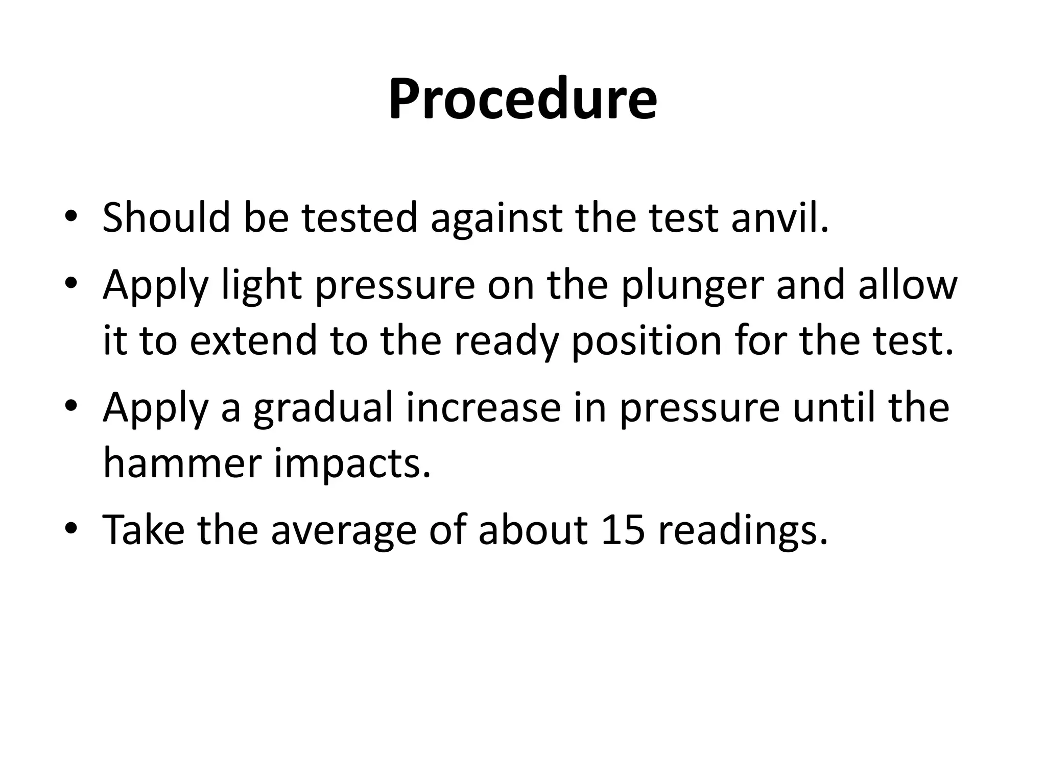 Rebound Hammer Test-priciple,procedure,cons&pros..... | PPTX