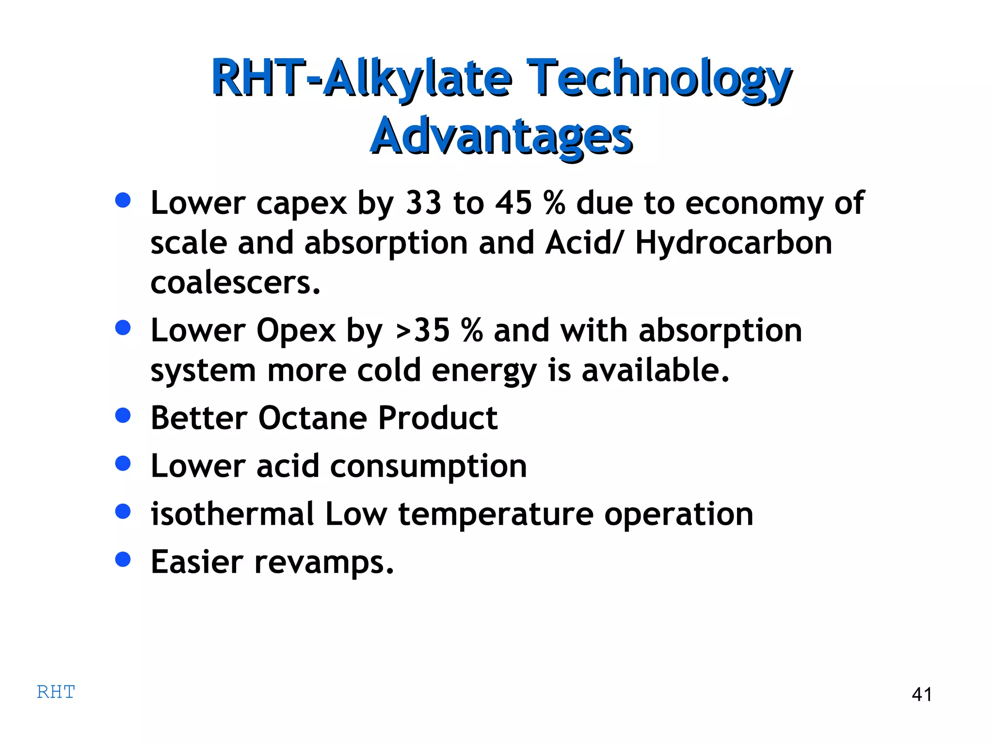 Rht Sulfuric Acid Alkylation Rht Presentation Revision 1 | PPT