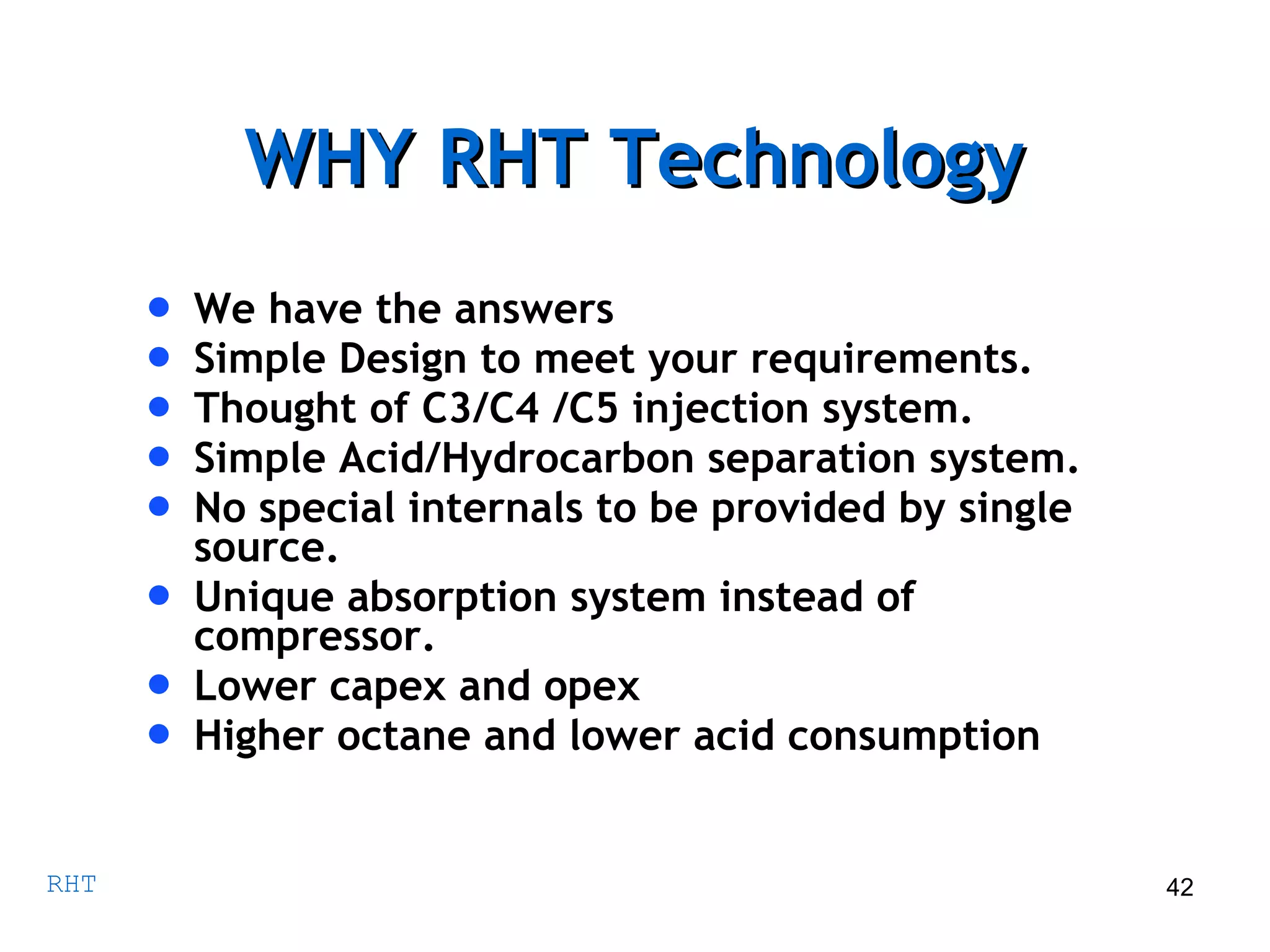 Rht Sulfuric Acid Alkylation Rht Presentation Revision 1 | PPT