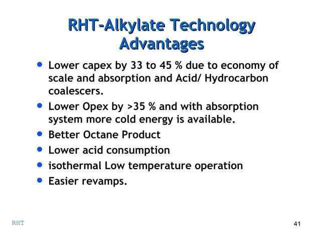 Rht Sulfuric Acid Alkylation Rht Presentation Revision 1 | PPT