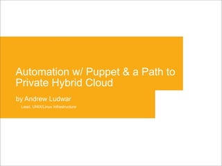 Automation with Puppet and a Path to Private Hybrid Cloud | PPT