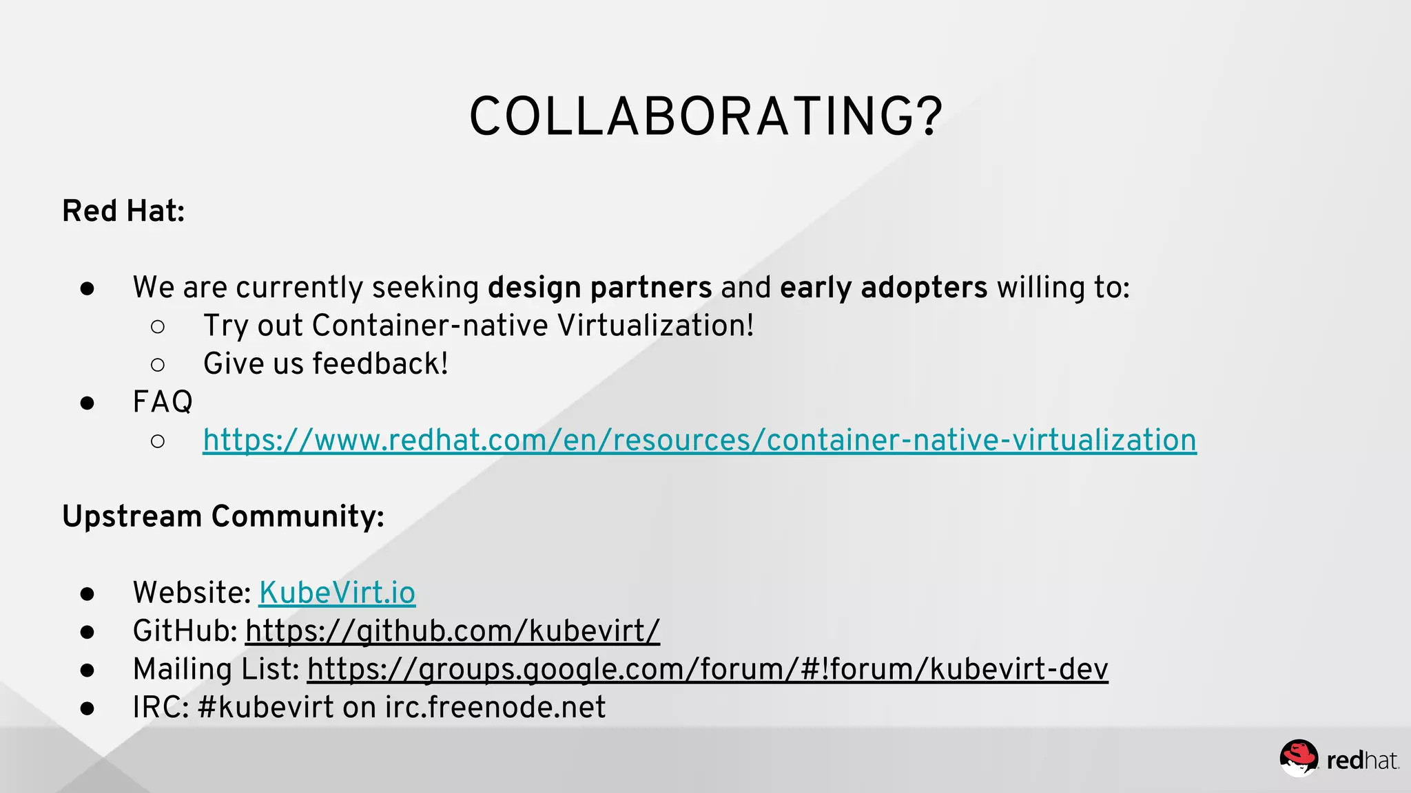 Toronto RHUG: Container-native virtualization | PPT
