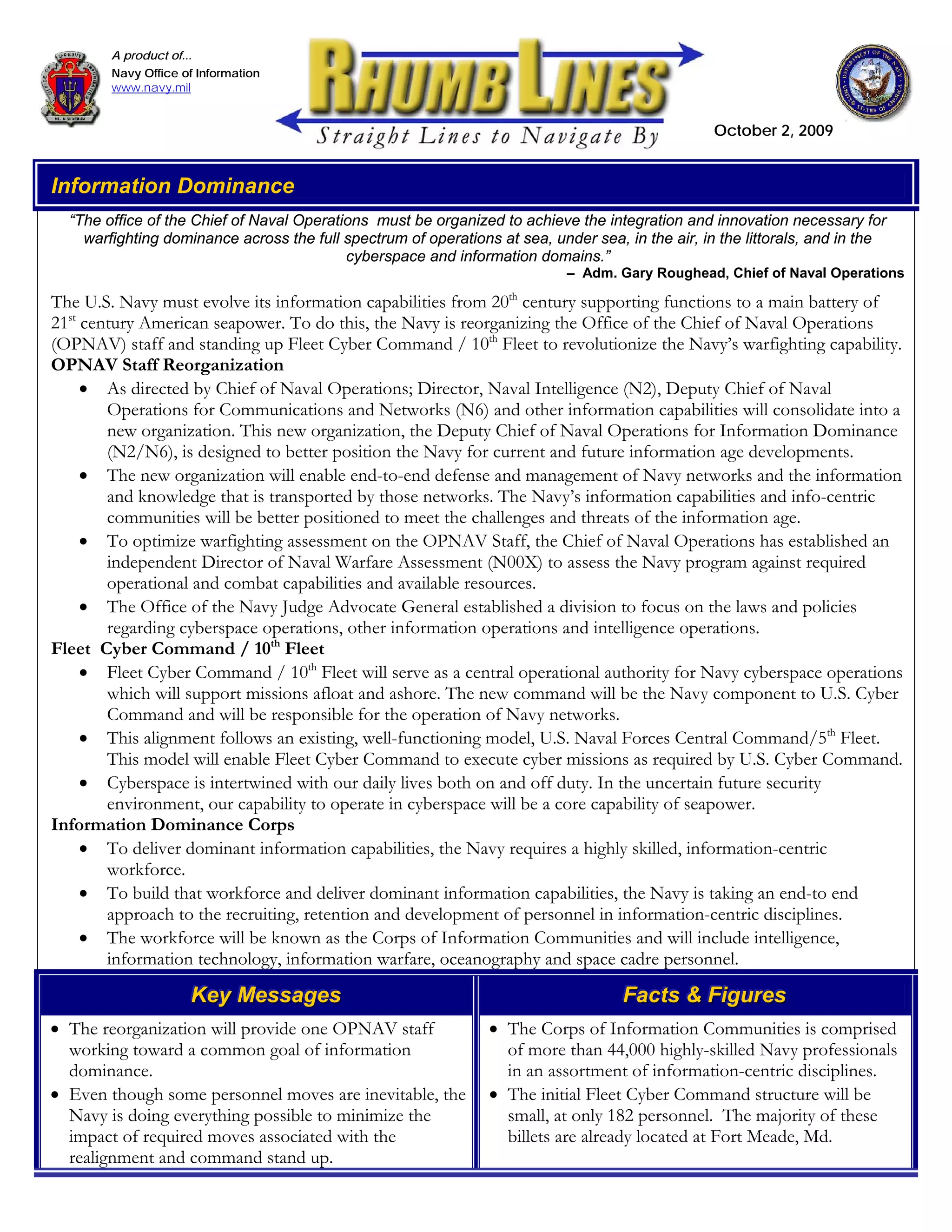 Rhumb lines information dominance 2 oct 09 | PDF