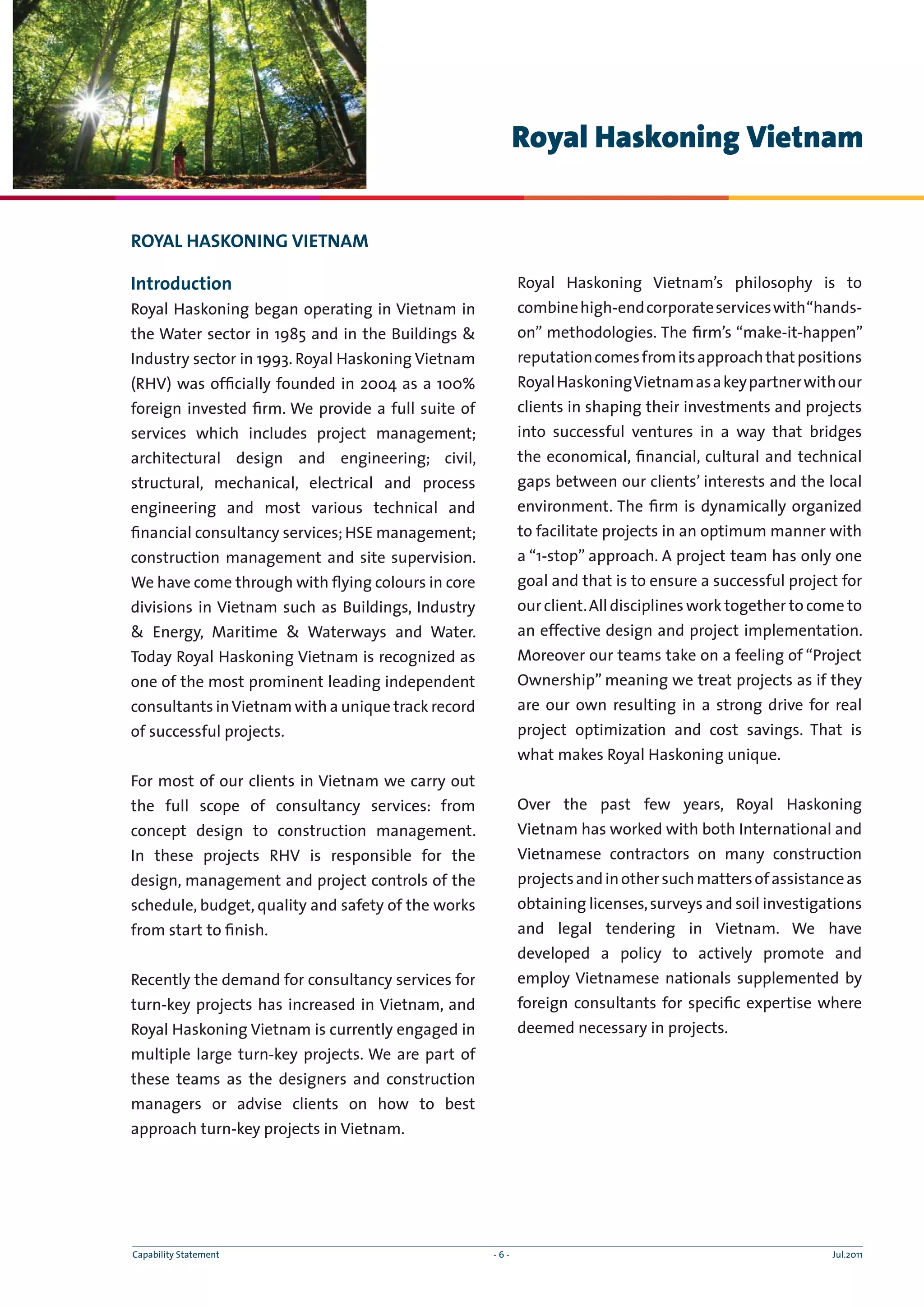 Royal Haskoning Vietnam Capability Statement | PDF