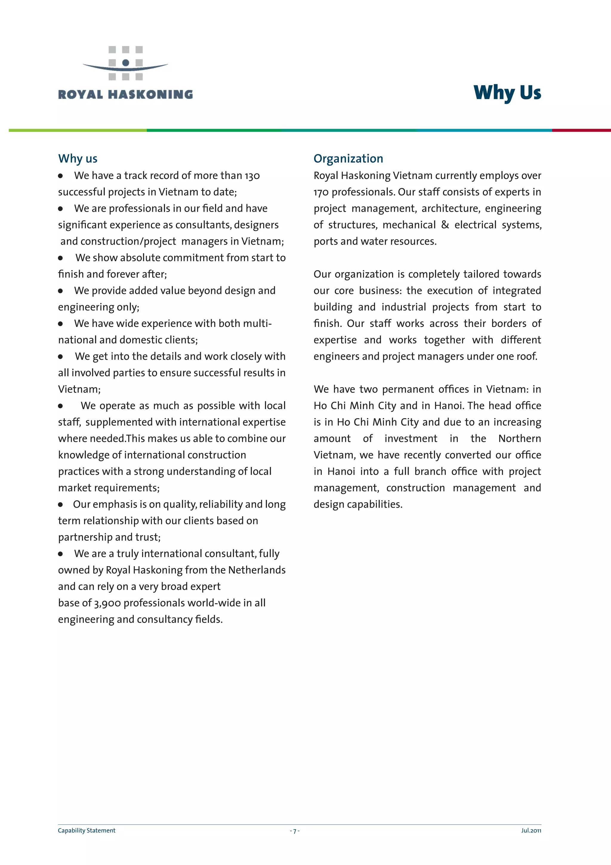 Royal Haskoning Vietnam Capability Statement | PDF