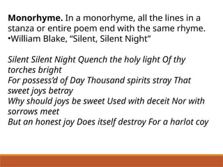 Rhyme Different types of Rhyme Scheme le | PPTX