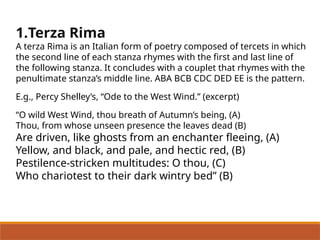 Rhyme Different types of Rhyme Scheme le | PPT