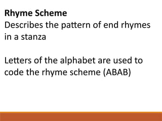 Rhyme Different types of Rhyme Scheme le | PPTX