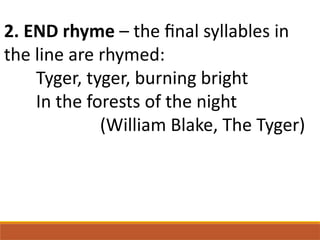 Rhyme Different types of Rhyme Scheme le | PPT