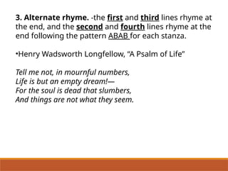 Rhyme Different types of Rhyme Scheme le | PPTX