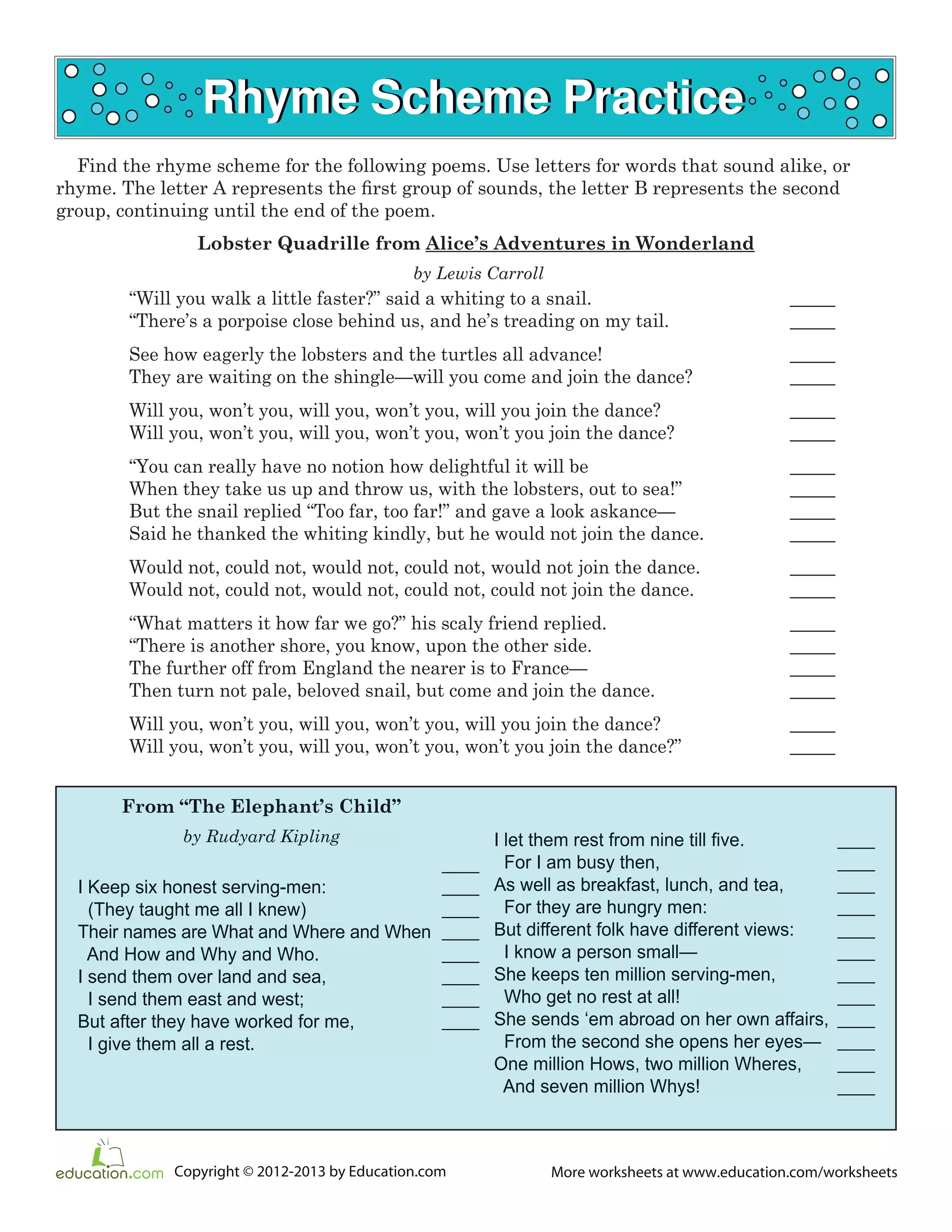 Rhyme scheme-2-worksheet | PDF
