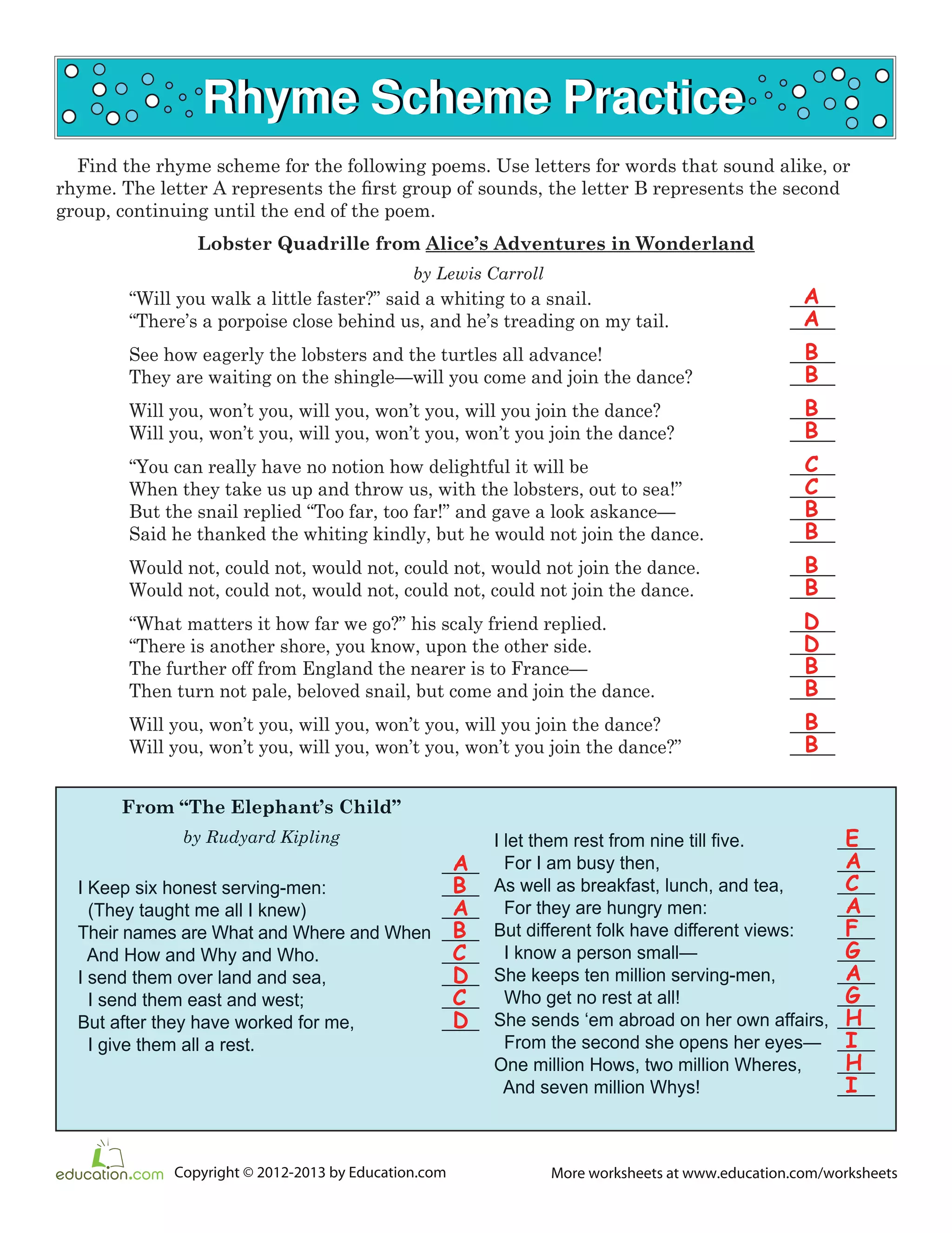 Rhyme scheme-2-worksheet | PDF