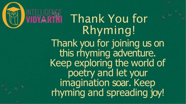 Rhyming poems for kids || intelligence vidyarthi | PPT