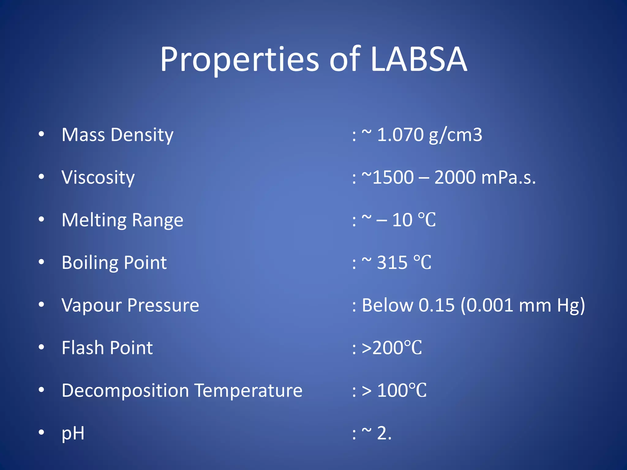 LABSA / LAS Production By Rhymer Chemical Industries Ltd | PPTX
