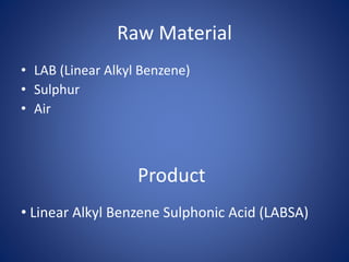 LABSA / LAS Production By Rhymer Chemical Industries Ltd | PPTX