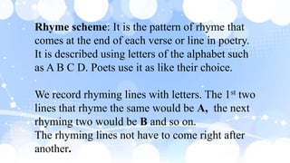 Rhyme scheme | PPTX | Poetry | Books and Literature