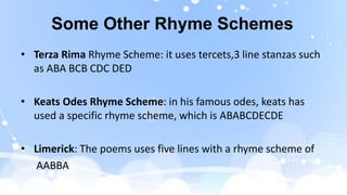 Rhyme scheme | PPTX | Poetry | Books and Literature