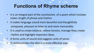 Rhyme scheme | PPTX | Poetry | Books and Literature