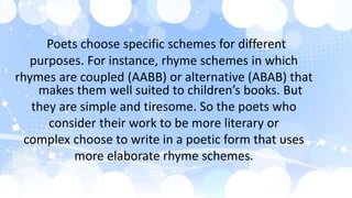 Rhyme scheme | PPTX | Poetry | Books and Literature