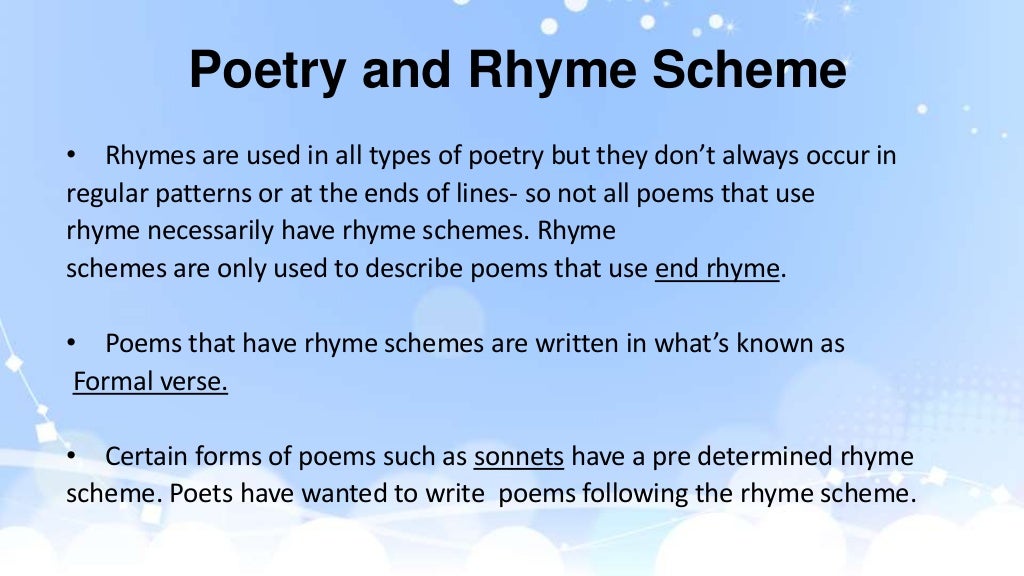 Rhyme scheme