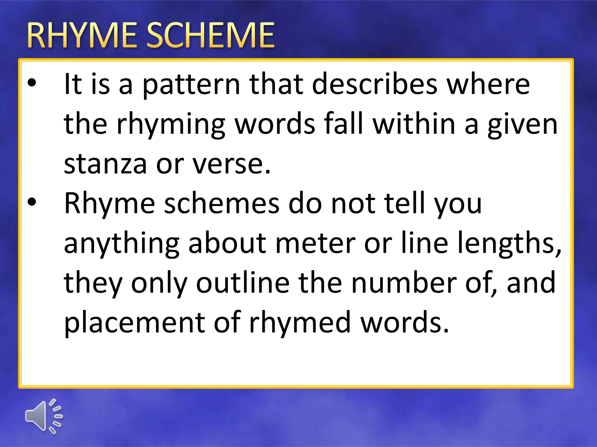 Rhyme Scheme in Poetry | PPTX