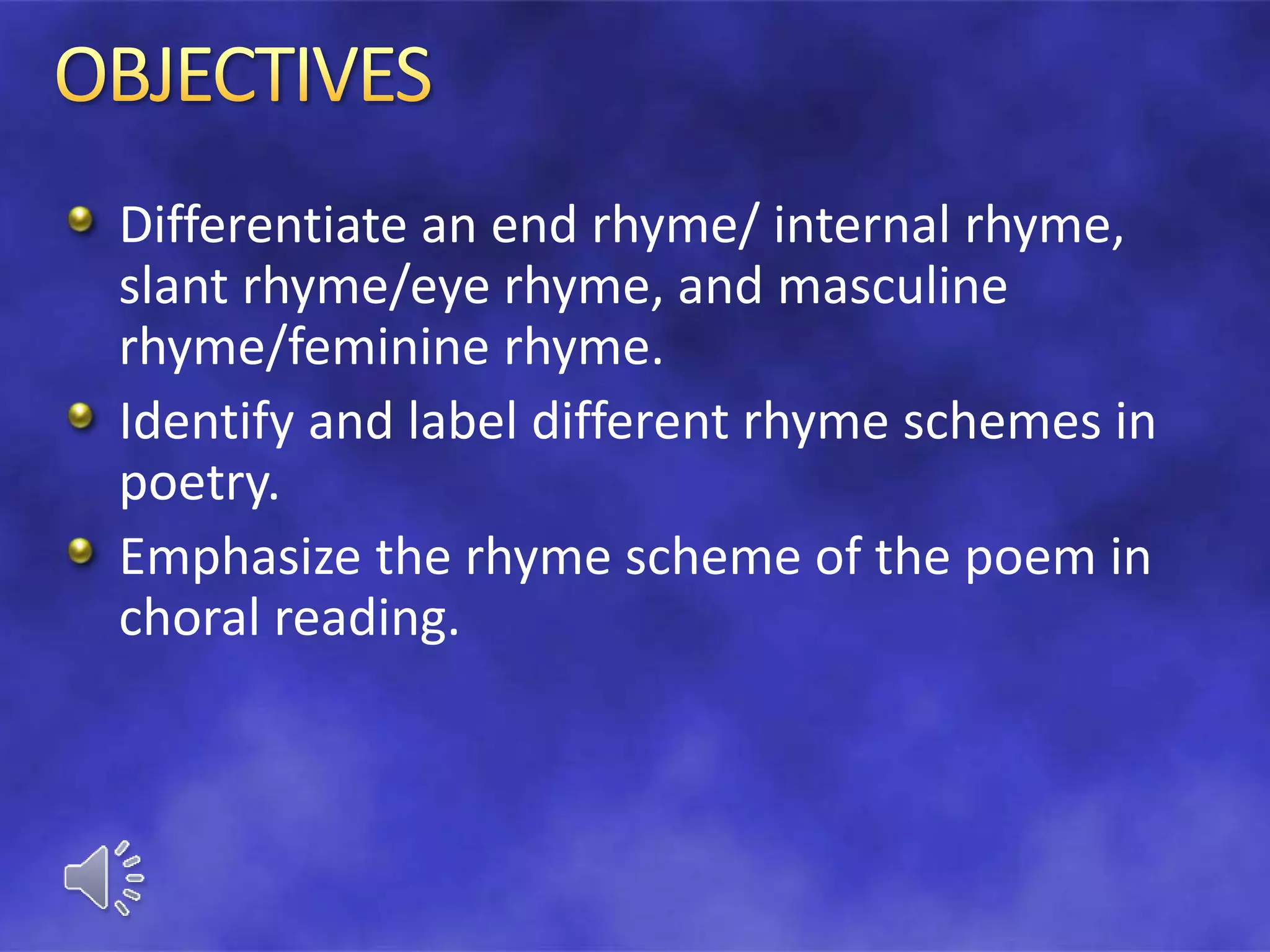 Rhyme Scheme in Poetry | PPTX