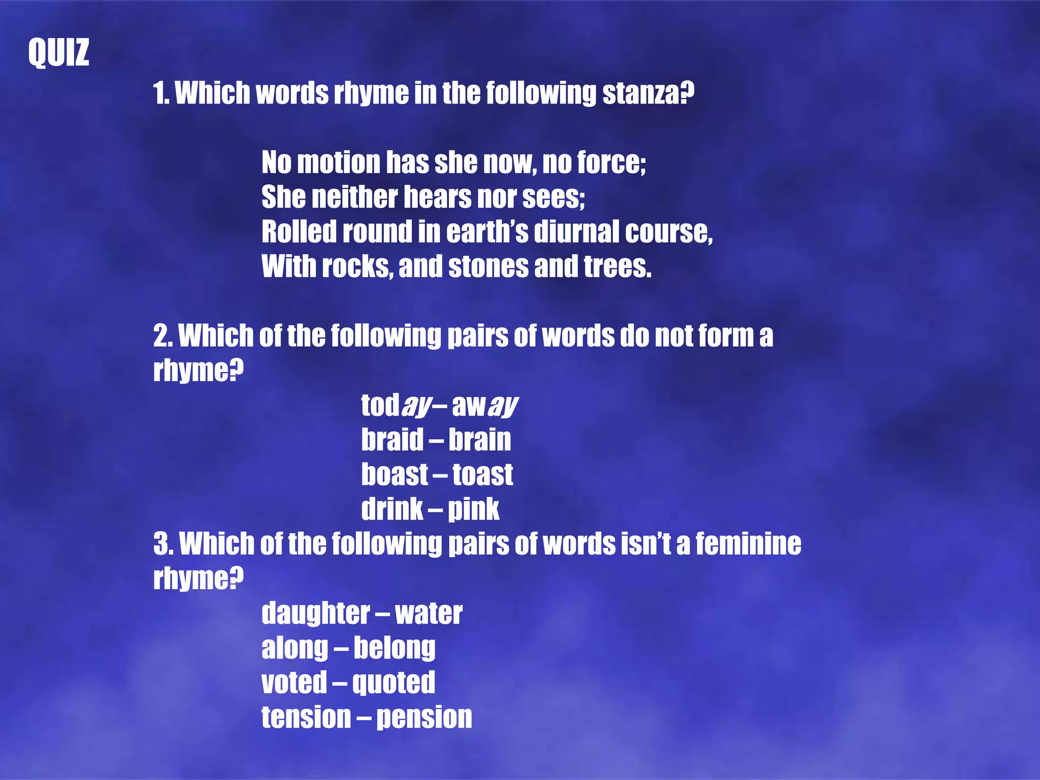 Rhyme Scheme in Poetry | PPTX