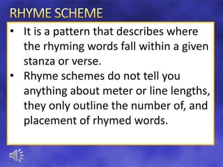 Rhyme Scheme in Poetry | PPTX